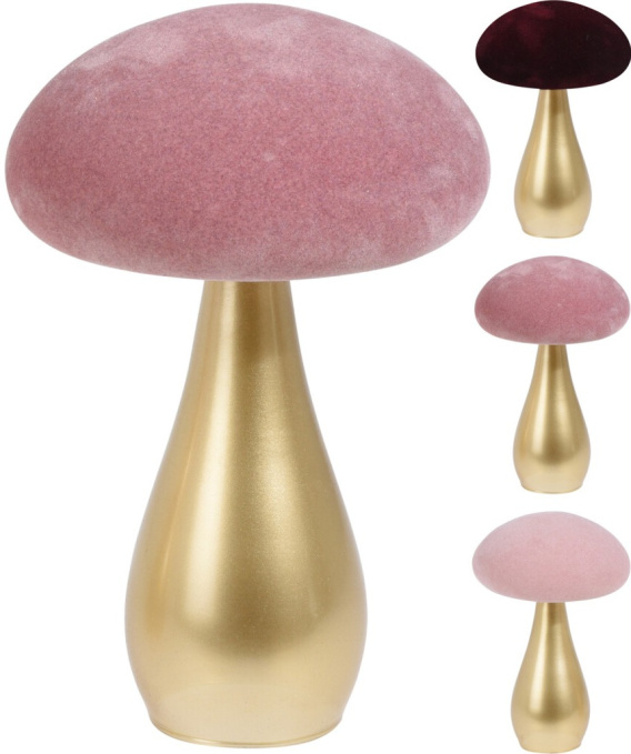 Grzyb szklany 18cm welurowy kapelusz 3kolory (353616)-40% > Limba ...